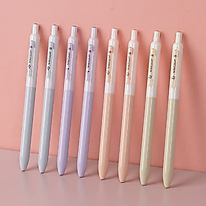 Writech Gel Pens Fine Point: 0.5mm Silent Retractable Extra Fine Needle Point Smooth Writing Pen Set No Smear Smudge Black Large Ink Click Pen Non Bleed 8ct for Journaling Drawing Sketching Notetaking