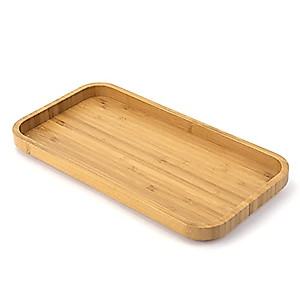 Bamboo Vanity Tray, Bathroom Counter Tray, Toilet Tank Tray for Organizing and Home Decor, 11.8 x 6.1 x 0.9 inch