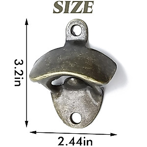 YOOHUA 16PCS Wall Mounted Bottle Opener Vintage Beer Opener with Mounting Screws Set for Beer Cap Coke Bottle Wine Soda Open and Kitchen Cafe Bars(Green Bronze)