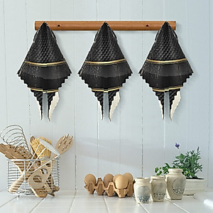 Dish Cloths Dish Towels Kitchen Towels 6 Pack Sets Absorbent Black Gold Geometric Metallic Soft Decorative Reusable Nonstick Oil Washable