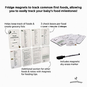 Moss and Fawn Baby’s First Bites Starter Kit – Ice Cube Tray, Forage Feeder, Freezer Mold & Pacifier Feeder – Milestone Magnet for Food Tracking & Feeding Tips – Baby Food Prep Essentials - Ecru