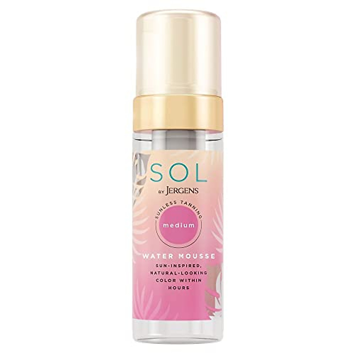 SOL by Jergens Medium Water Mousse, Water-based Self Tanner with Coconut Water, Tanning Water, Dye-free Sunless Tanning Foam, 5 Ounce, Tanning Active Derived from Natural Sugars