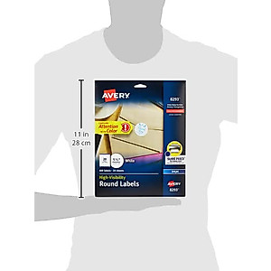 Avery Matte White Round Labels, Sure Feed Technology, Permanent Adhesive, 1-1/2", 400 Labels (8293)