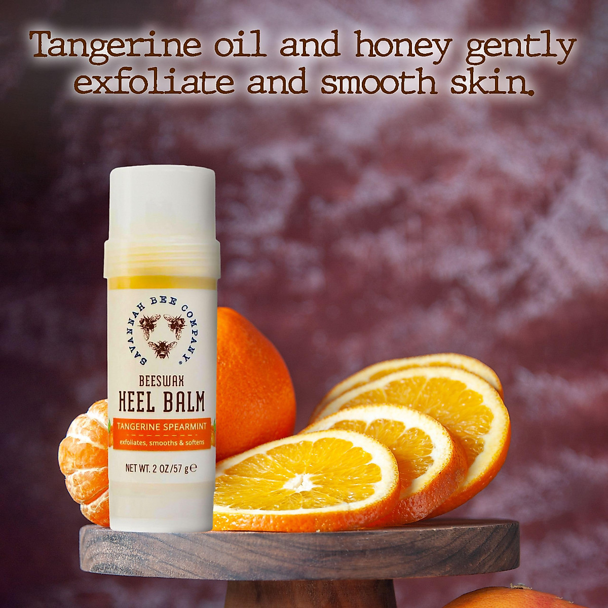 Savannah Bee Company Beeswax Heel Balm - Foot Balm for Cracked Heels with Tangerine Fragrance