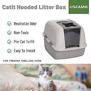 Cat Litter Box Replacement Filters Compatible with Catit Hooded Litter Box – Pre-Cut Activated Charcoal Carbon Air Purifier