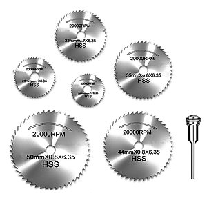YEEZUGO 6pcs 1/8" HSS High Speed Steel Circular Saw Blades for Dremel Rotary Tool W/Shank
