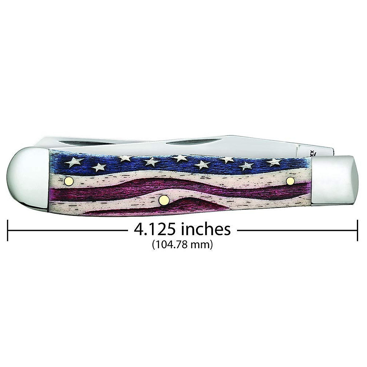 Case WR XX Pocket Knife Patriotic Smooth Natural Bone Trapper Item #64132 - (6254 SS) - Length Closed: 4 1/8 Inches