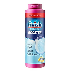 Finish Powder Dishwasher Booster, Lemon Sparkle 14 Oz Bottle, Hard Water Booster (Pack of 3)