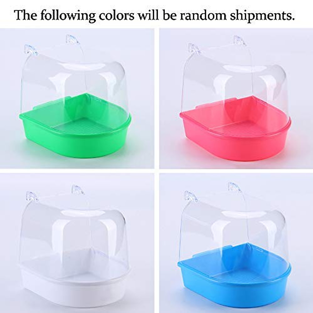 kathson Bird Cage Bath Parakeet Bathing Tube for Budgie Conure Parakeet Finch Canary Cockatiel Parrot Lovebird (Random Color)