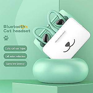 Yeahitch 5.1 Wireless Cat Over-Ear Bluetooth Headset Motion-Air Conduction Low Delay Intelligent Noise Reduction for Sports/Office