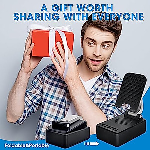 RSUARSUA Cell Phone Stand with Bluetooth Speaker HD Surround Sound Bluetooth Speaker Adjustable Phone Holder Gifts for Women Men Wide Compatible with Cell Phone and Tablet (A-Black)