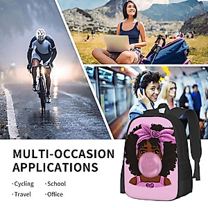 nrseag African American Girl Backpack Black Girl Backpack African Kids Cute Black Girl Bookbag for School Kids Teen Girls