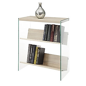 Convenience Concepts SoHo Bookcase, Weathered White / Glass