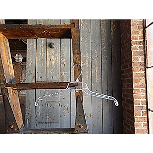 NAHANCO 98800 Plastic Shirt Dress Hanger with a Coordinate Connector, Heavy Weight, 17", Clear (Bulk Pack of 100)