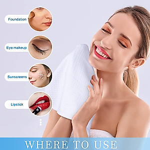 SINLAND Waffle Washcloths Microfiber Facial Cloths Soft Makeup Remover Cloths Ultra Thin Quick Drying Exfoliating 6 Pack White