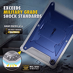 Fintie Shockproof Case for Samsung Galaxy Tab A8 10.5 Inch 2022 Model (SM-X200/X205/X207), Tuatara Rugged Unibody Hybrid Full Protective Bumper Kickstand Cover w/Built-in Screen Protector, Navy