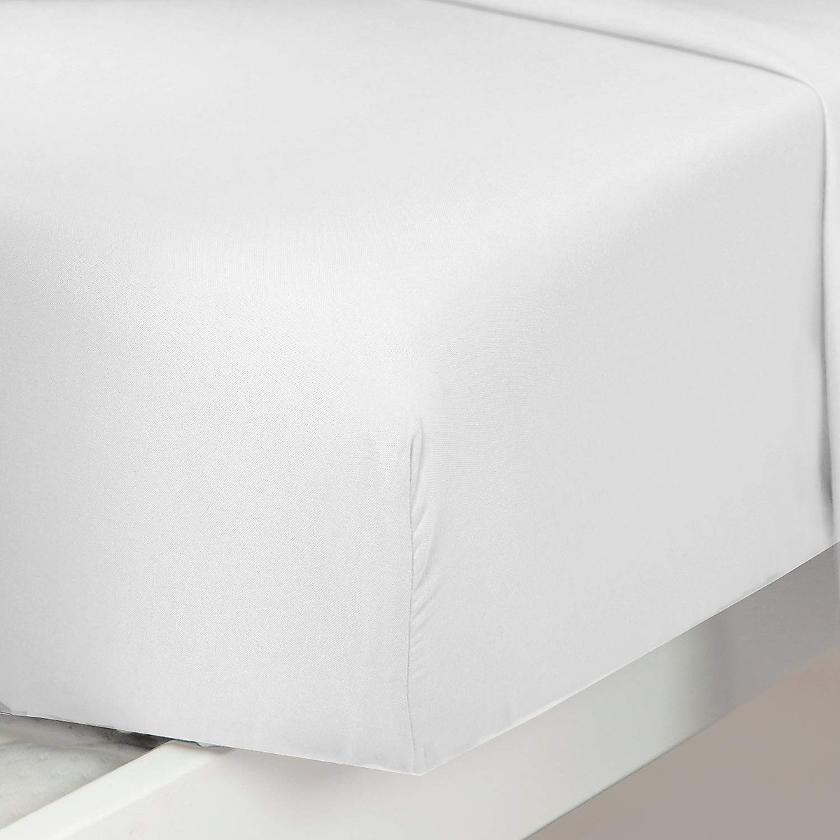 PLAIN PRINTED LINEN 3-Piece Toddler Sheet Set, 100% Cotton Fitted Sheet, Flat Sheet and Envelope Pillowcase, Toddler Bed Set,Crib Sheets Set,Mini Crib Sheets (White Solid)