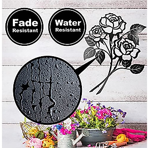 Vivegate Rose Wall Decor Black Metal Art - Rose Flower Wall Decor Black Metal Wall Decor for Living Room Giant Roses (Medium - 15"X11.5")