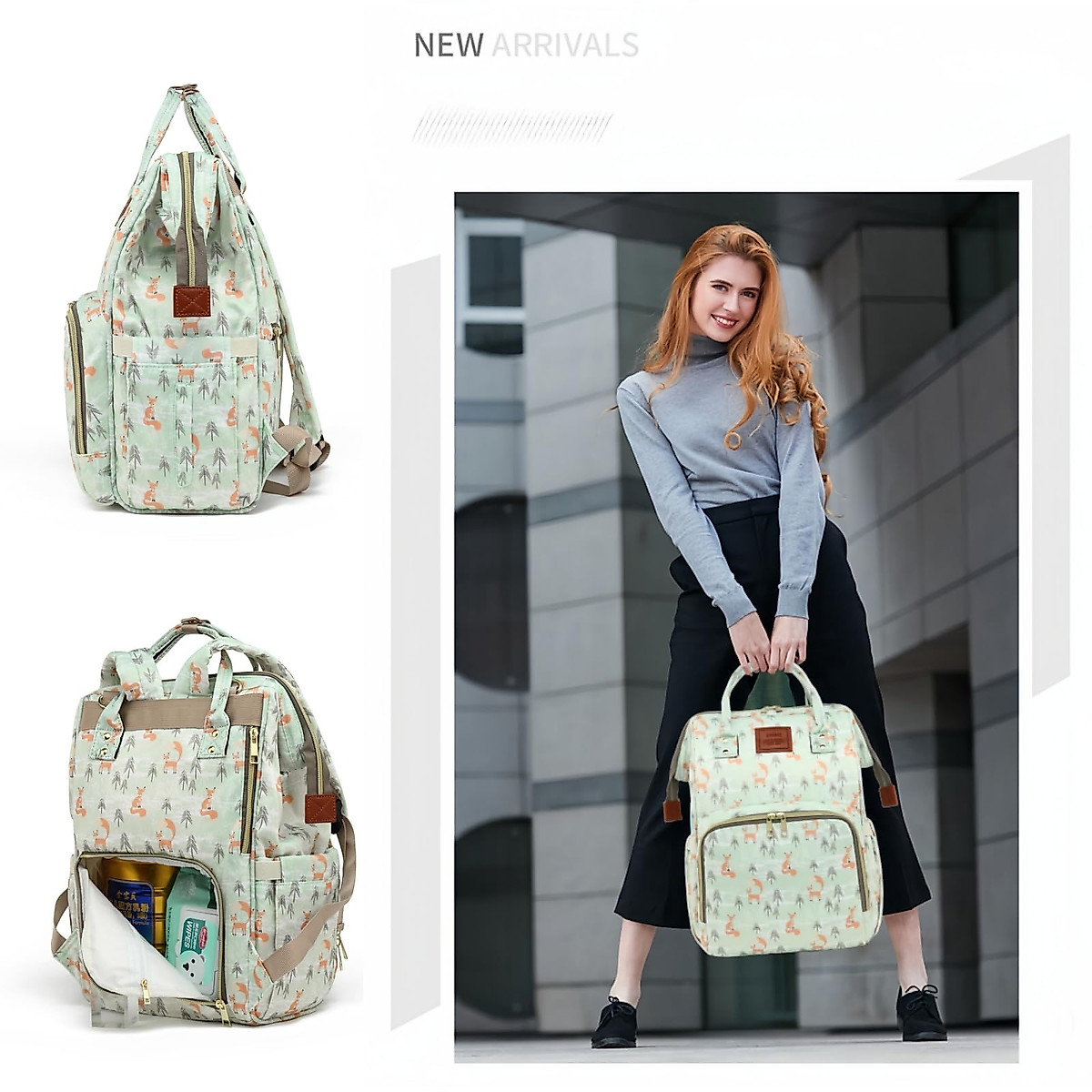 Armbq Baby Diaper Bag Backpack Multi-Function Waterproof Diaper Bag for Baby Care Travel Essentials Back Pack for Mom