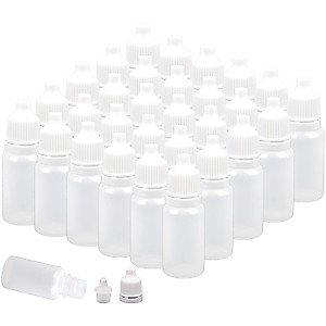 Nicunom 150 Pack Plastic Dropper Bottle, 10ml Clear Empty Squeezable Drop Bottles Essential Oil Bottle Containers Eye Liquid Dropper with Cap
