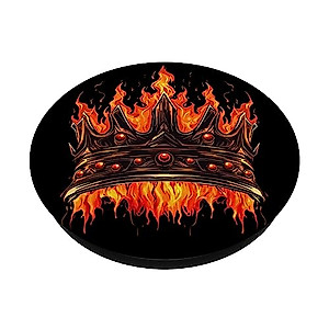 Burning Crown for Lords and Kings Lovers PopSockets Swappable PopGrip