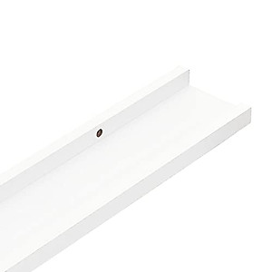 homiuse 2 Pack Floating Shelves 15.7" Wall Shelves for Bathroom Shelf Decor Floating Shelf Bracket Wall Mounted Shelves for Bedroom Picture Frame Ledge Shelves for Wall Storage Small Shelf White MDF