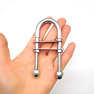 JY-MARINE Stainless Steel 316 Eye Bolts Boat Stern Bow Eye Tie Down U Bolt with Plate and Nuts Choose from Size 1/4",3/8" (1/4 inch)