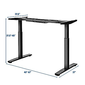 Tangkula Dual Motor Electric Standing Desk Frame, Height & Width Adjustable Motorized Sit Stand Desk Base, Ergonomic Standing Up Workstation w/Memory Controller