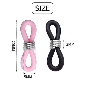 Eyeglass Chain,50pcs 20x5mm Ends Adjustable Silicone Glasses Retainer Connectors Anti-Slip Eyeglass Ends Safety Glasses Holder Loop Ends for Adults Children Spectacle Reading Eyeglass,10 Colors