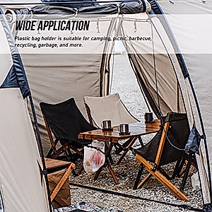 TOBWOLF Outdoor Trash Bag Holder, Iron Foldable Trash Bag Rack, Portable Trash Bag Frame Garbage Bag Hanging Rack, Garbage Bag Holder Stand for Outdoor Camping, Picnic, Garden Barbecue