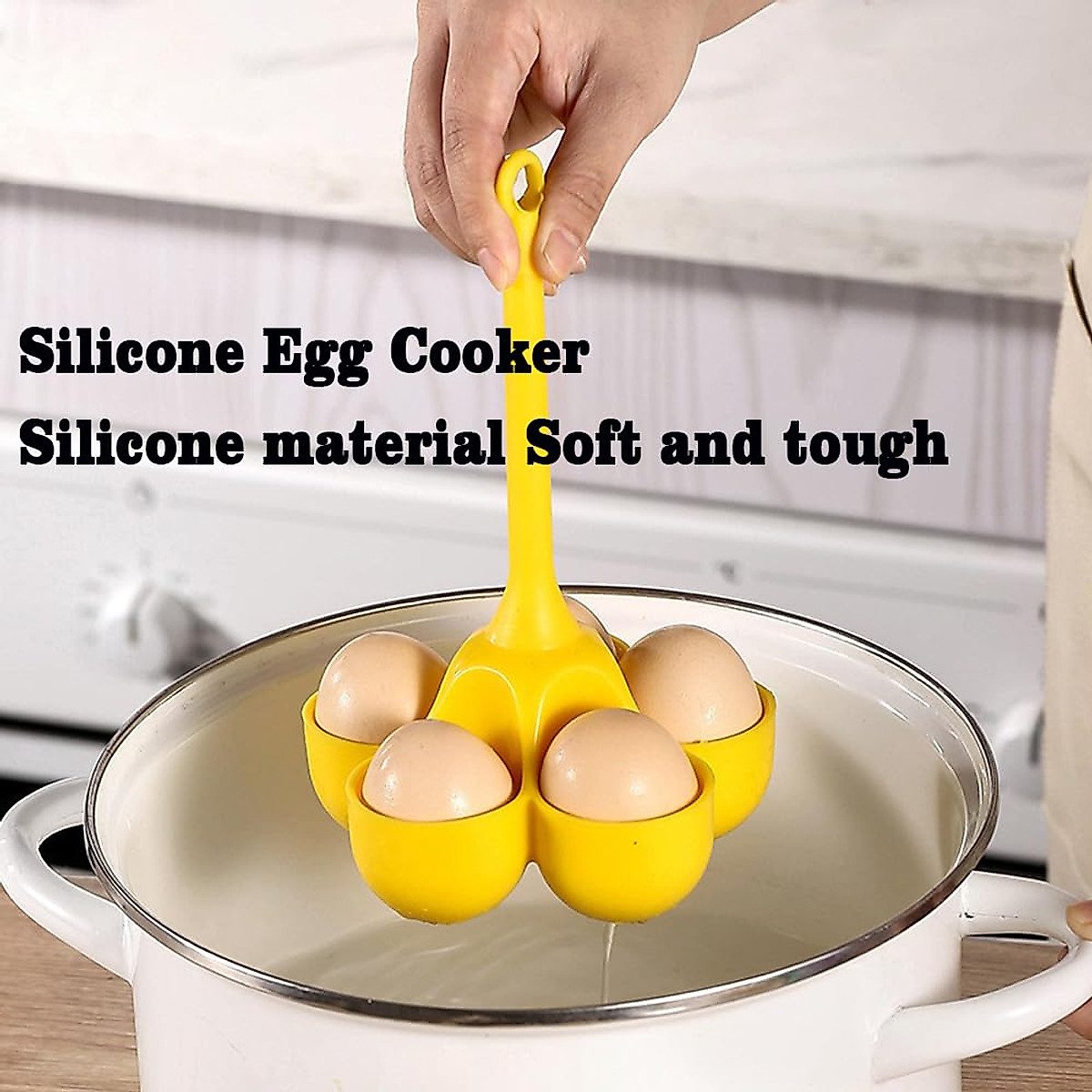 Poached Egg Storage and Egg Carton 3-in-1 Egg Cooker for Soft-boiled or Poached Eggs Holds up to 5 Eggs for Easy Cooking and Refrigerator Storage