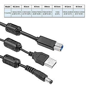uxcell 11mm Ferrite Cores Ring Clip-On RFI EMI Noise Suppression Filter Cable Clip, Black 5pcs