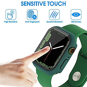 Tiorecime 20 Pack Case for Apple Watch Series 8 & 7 45mm with Tempered Glass Screen Protector, Ultra-thin Shockproof Hard PC Protective Cover, All-around Edge Bumper Compatible with iWatch S8 S7 45mm