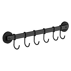 Navaris Magentic Grill Hooks - Magnetic Hook Bar Holder for Hanging Grilling BBQing Tools Utensils Tongues Spatchulas Oven Mitts - BBQ Tool Hanger