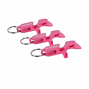 Shotgun Keychain Tool Beer Bong Pink 3-Pack - Special Plastic Shotgun Tool, Bottle Opener and Tab Opener All in One - Great for Parties, Sporting Events, Drinking Accessories - Made in USA