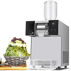 XURUIUS Commercial Ice Crusher, Smoothie Machine, Automatic Snow Cone Machine, Cone Ice Cream Machine, Adjustable Thickness 1000W, Machinery (120KG)