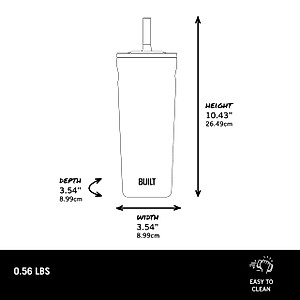 BUILT 20 Fluid Ounce Acrylic Straw Seal Bedford Tumbler, Leakproof, Wild Lavender Daisy