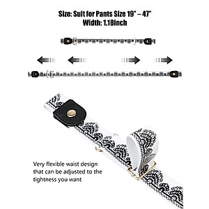 Syhood 4 Pieces Elastic Belt for Women No Buckle Buckless Belt Stretch Belt Invisible Elastic Belt Unisex for Jeans Pants(Color 3)