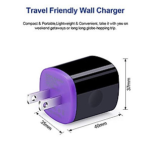 Charger Plug, Charging Block, Dual USB Wall Charger with Micro USB Charger Cable Android Phone Charger for Samsung Galaxy J7V J8, J7 Crown/Prime/Star/Sky Pro/Refine, S7 S6 Plus/Edge/Active