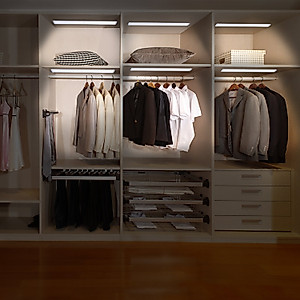 Stick-On Anywhere Portable Closet Lights Wireless 18 Led Under Cabinet Lighting Motion Sensor Activated Build In Rechargeable Battery Magnetic Little Safe Night Tap Light for Closet Cabinet (Silver-2)