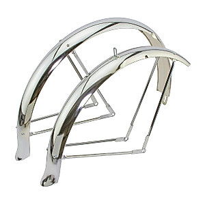Alta Bicycle 26" Flared Standard Balloon Fender Set, Multiple Colors (Chrome)