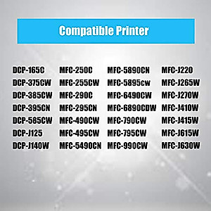 4Benefit (Set of 25) Compatible LC-61 LC61 Ink Cartridge LC 61 (10BK+5C+5M+5Y) Replacement for Brother LC61BK LC61C LC61M LC61Y Used for MFC-290C MFC-495CW MFC-490CW MFC-6490CW Inkjet Printer
