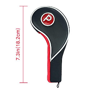 Craftsman Golf 12pcs Golf Iron Putter Head Covers Headcover Set Black & Red Fit All Brands Callaway, Ping, Taylormade, Cobra, Etc.