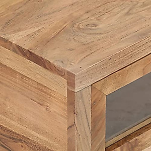 QJBSAVVA Coffee Table 35.4"x23.6"x15.7" Solid Acacia Wood,Entrance Table Tray Tables Center Table Low Table Suitable for Meeting Rooms, Reception Rooms, Offices