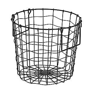 Iron Wire Laundry Hamper, Folding Laundry Storage Basket with Handles, Dirty Laundry Hamper Cart Sorter Clothes Basket Organizer