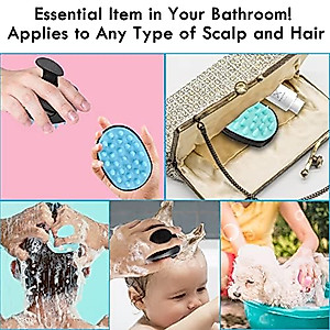 Sosoon Scalp Massager Shampoo Brush, Soft Silicone Hair Scalp Exfoliating Scrubber for Men Women Kids Hair Growth(Black and Dark Blue)