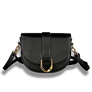 Small Crossbody Bags for Women Classic Top Handle Satchel Bag Shoulder Purse, Black