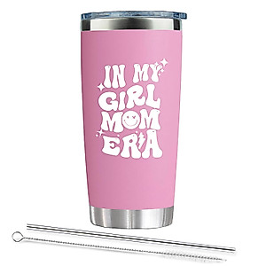 CHICKOR In My Girl Mom Era Tumbler With Straw - Mothers Day Gift, Girl Mama Coffee Cup For Mom of Girls, New Mom, Mommy,Pregnant Moms, Expecting Mom, Mom To Be - 20 Oz Girl Mom Travel Mug