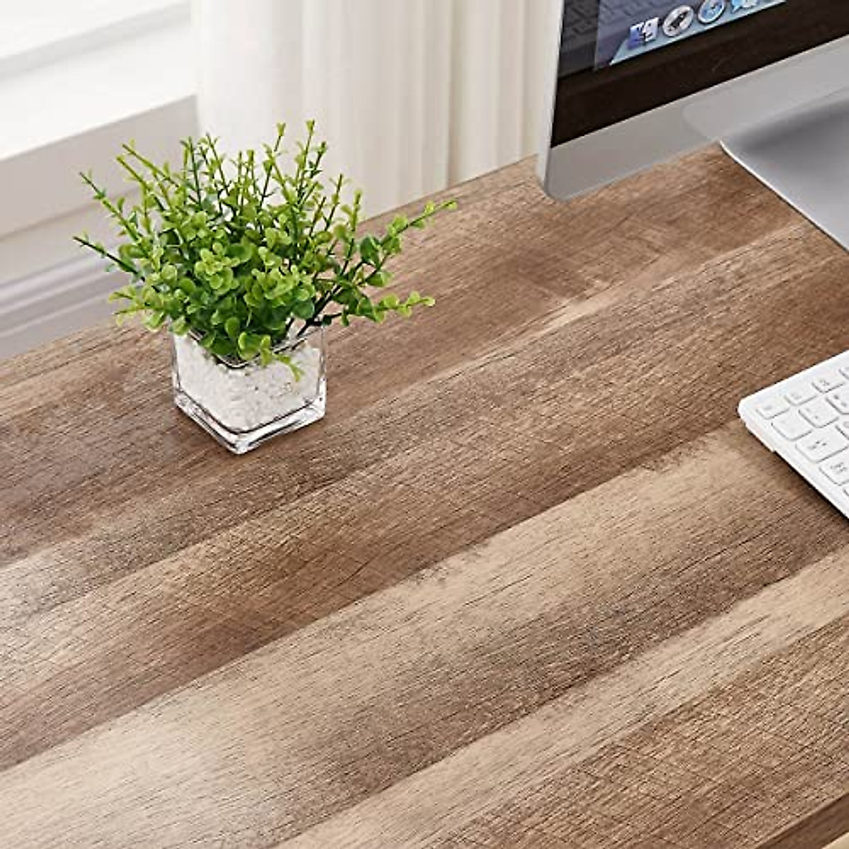 FATORRI L Shaped Computer Desk, Industrial Office Desk with Shelves, Rustic Wood and Metal Corner Desk for Home Office (Rustic Oak, 59 Inch)