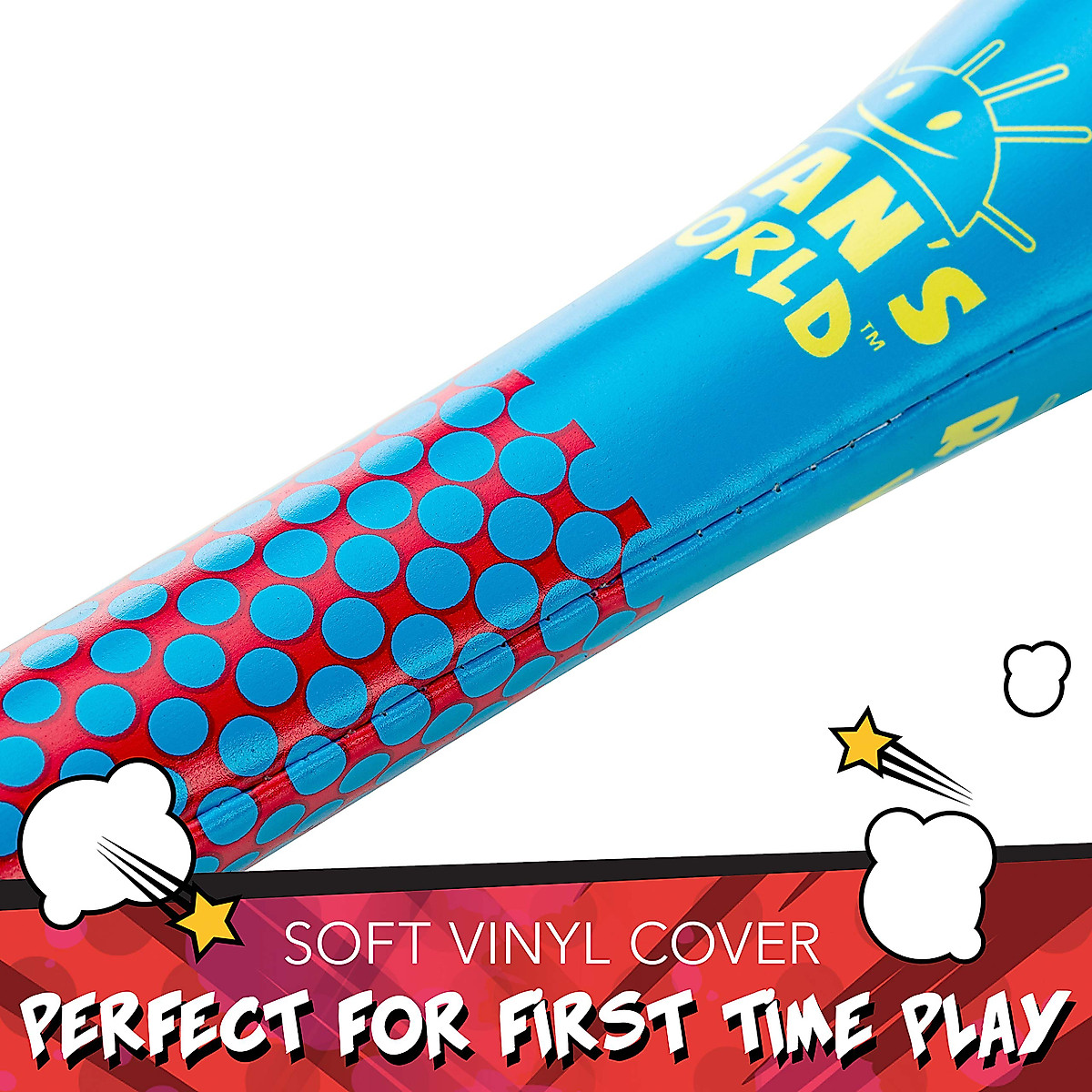 Franklin Sports Ryan's World Kids Baseball Bat + Ball Set - Soft Plastic Jumbo Bat + Baseball for Kids + Toddlers - Beginner Toy Baseball Bat Set